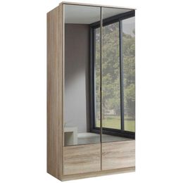 Kleiderschrank 2-türig Spiegel - L91 cm