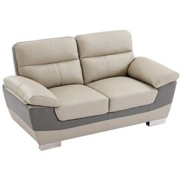 Vente-unique - Ledersofa 2-Sitzer - Taupe - francesca