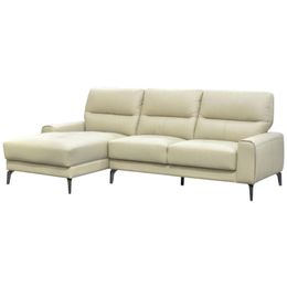 Vente-unique - Ecksofa - Ecke links - Büffelleder - Beige - valdana