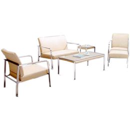 Gartenset Aphrodite, creme Edelstahl Gartenmoebel Gartenset Lounge Jet-Line Essgarnitur Gartenlounge