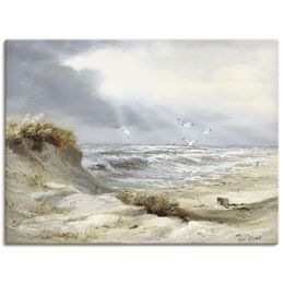 Wandbild Artland "Dünen an der stürmischen See", grün, B:120cm H:90cm, Canvas, Leinwand, Bilder, als Leinwandbild, Poster, Wandaufkleber in verschied. Größen