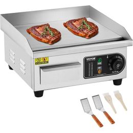 VEVOR Kommerzieller elektrischer Grill, 2000 W, flache Grillplatte für die Arbeitsplatte, einstellbare Temperatur von 50–300 °C, 36 x 30 x 1 cm,