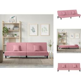 vidaXL - Sofas - Living Schlafsofa Rosa Samt - Rosa