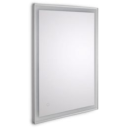 Emuca Badezimmerspiegel Heracles mit dekorative und frontale LED-Beleuchtung, AC 230V 50Hz, 34W, Kunststoff und Glas