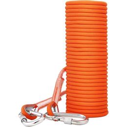 (30 m) Kletterseil, multifunktionale Paracord-Geschirrschnüre aus Polypropylen, 8 mm, mit orangefarbenen Karabinerschlaufen zum Festmachen an der