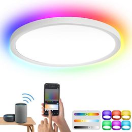 Smart led Deckenleuchte 24W für Küchen mit rgb Farbwechsel - Büroleuchte, 2040LM, dimmbar - Swanew