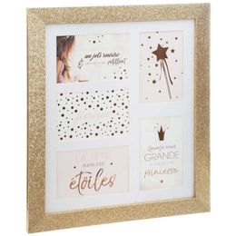 Kinder-Fotohalter Glitter - Holz und Glas - vergoldet - 5 Fotos Atmosphera Créateur D'intérieur