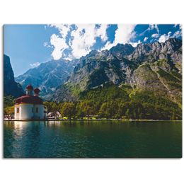 Wandbild Artland "St. Bartholomä (Königssee) I", blau, B:120cm H:90cm, Canvas, Leinwand, Bilder, als Leinwandbild, Poster, Wandaufkleber in verschied. Größen