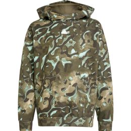 Adidas Aop Hoodie Jungen - oliv - Gr. 128 - Polyester/Baumwolle