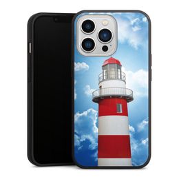 DeinDesign iPhone 13 Pro Handy Premium Silikon H&uuml;lle Handyh&uuml;lle schwarz Case Cloud Lighthouse Sky Silikon Premium Case