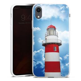 DeinDesign iPhone Xr Handy Silikon H&uuml;lle Case wei&szlig; Handyh&uuml;lle Cloud Lighthouse Sky Silikon Case