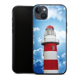 DeinDesign iPhone 14 Plus Handy Silikon H&uuml;lle Case schwarz Handyh&uuml;lle Cloud Lighthouse Sky