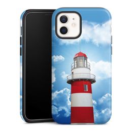 DeinDesign iPhone 12 mini Handy Panzer Handyh&uuml;lle robuste Outdoor H&uuml;lle Schutzh&uuml;lle gl&auml;nzend Cloud Lighthouse Sky Tough Case