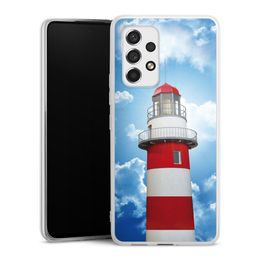 DeinDesign Galaxy A53 5G Handy Silikon H&uuml;lle Case transparent Handyh&uuml;lle Sky Lighthouse Cloud Silikon Case