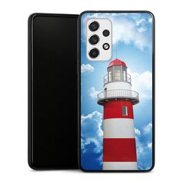DeinDesign Galaxy A53 5G Handy Silikon H&uuml;lle Case schwarz Handyh&uuml;lle Sky Lighthouse Cloud