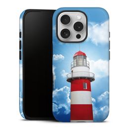 DeinDesign iPhone 16 Pro Handy Panzer Handyh&uuml;lle robuste Outdoor H&uuml;lle Schutzh&uuml;lle gl&auml;nzend Cloud Lighthouse Sky Tough Case