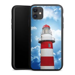 DeinDesign iPhone 11 Handy Premium Silikon H&uuml;lle Handyh&uuml;lle schwarz Case Sky Lighthouse Cloud Silikon Premium Case