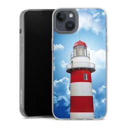 DeinDesign iPhone 14 Plus Handy Silikon H&uuml;lle Case transparent Handyh&uuml;lle Cloud Lighthouse Sky Silikon Case