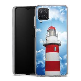 DeinDesign Galaxy A12 Handy Silikon H&uuml;lle Case transparent Handyh&uuml;lle Sky Lighthouse Cloud Silikon Case