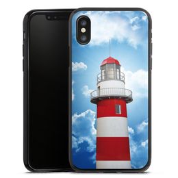 DeinDesign iPhone X Handy Silikon H&uuml;lle Case schwarz Handyh&uuml;lle Cloud Lighthouse Sky