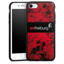 DeinDesign iPhone SE (2020) Handy Slim Case extra d&uuml;nn Silikon Handyh&uuml;lle schwarz H&uuml;lle Official Licensed Product Sc Freiburg Logo Silikon Slim Case
