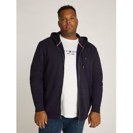 Tommy Hilfiger Big & Tall Sweatjacke "BT-IM NA FLAG LOGO ZP THRU HDY-B", Herren, Gr. XXXL, blau (desert sky), Sweatware, Obermaterial: 63% Baumwolle, 37% Polyester, TOMMY HILFIGER BIG & TALL, casual, regular fit, Langarm Bündchen, Sweatjacken, Große Größen mit Logostickerei