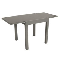 DEGAMO Garnitur AMALFI 5-teilig, Aluminium silbergrau + Kunstgewebe schwarz