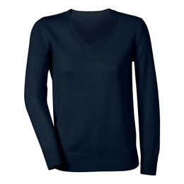WITT Damen V-Ausschnitt-Pullover mit Baumwolle, marine, Gr&ouml;&szlig;e 38