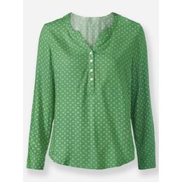 sheego Gro&szlig;e Gr&ouml;&szlig;en Schlupf-Bluse mit Minimal-Muster, apfel-wei&szlig;-bedruckt, Gr&ouml;&szlig;e 54 - Damen