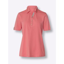 WITT Damen Poloshirt mit Kontrasten, flamingo, Gr&ouml;&szlig;e 56