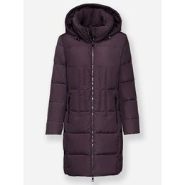 WITT Damen Steppmantel mit Raffung am Stehkragen, aubergine, Gr&ouml;&szlig;e 46