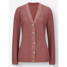 WITT Damen Cardigan in Rippenstrick, rosenholz, Gr&ouml;&szlig;e 40