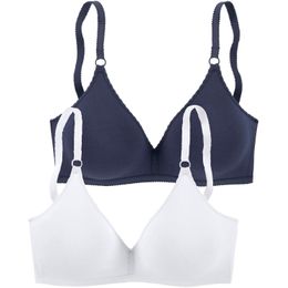 petite fleur by Lascana Damen Bralette-BH, marine+wei&szlig;, Gr&ouml;&szlig;e 85A