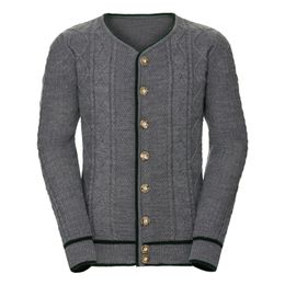 Marco Donati Herren Strickjacke, grau-meliert, Gr&ouml;&szlig;e 48