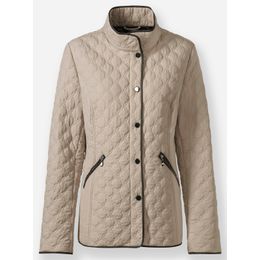 WITT Damen Steppjacke mit kontrastfarbenen Paspeln, beige, Gr&ouml;&szlig;e 48