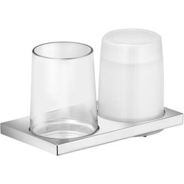 Doppelhalter edition 11 komplett Echtkristall-Glas/Nickel gebürstet 11153059000 - KEUCO