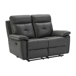 Relaxsofa 2-Sitzer - Leder- Grau - vineta