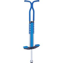 Relaxdays - Pogo Stick, für Kinder, Springstock bis 60 kg, gepolststert, Sprungstab outdoor, rutschfest, Edelstahl, blau