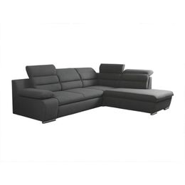 Vente-unique - Ecksofa mit Schlaffunktion - Ecke rechts - Anthrazit - pylos