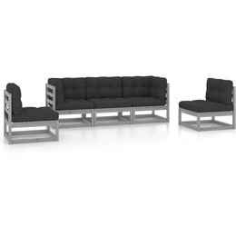 vidaXL - 5-tlg. Garten-Lounge-Set mit Kissen Kiefer Massivholz