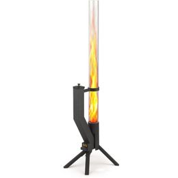 Feuerrohr – elegante Edelstahl Feuersäule und Pelletfackel - schwarz - Gardenflare