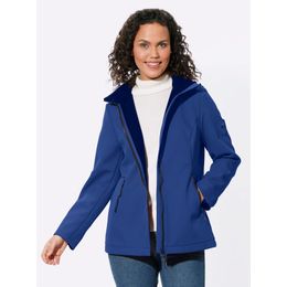 Softshelljacke Casual Looks, Damen, Gr. 42, blau (royalblau), 98% Polyester, 2% Elasthan, unifarben, Langarm, Jacken