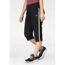 H.I.S. 3/4-Hose H.I.S "Comfort Fit", Damen, Gr. 46, N-Gr, schwarz, Sweatware, Obermaterial: 95% Baumwolle, 5% Elasthan, sportlich, bequem 3/4-Länge, Hosen, in großen Größen