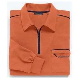 Mendler Poloshirt CATAMARAN "Langarm-Poloshirt", Herren, Gr. 64/66, orange (terrakotta), 100% Baumwolle, unifarben, ohne Ausschnitt, Shirts