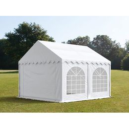 TOOLPORT 3x4m Partyzelt, PVC-Plane, weiß, mit Bodenrahmen - (2639)