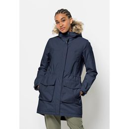 Funktionsparka Jack Wolfskin "WINTERFROST INS PARKA W", Damen, Gr. XXL (48), blau (nachtblau), OBERSTOFF 76% BAUMWOLLE, 24% POLYESTER FUTTER 100% POLYESTER FÜLLUNG 100% POLYESTER, Jacken