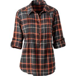 Damen Tunika aus Flanell, kariert kupferfarben-kariert, Gr&ouml;&szlig;e 56