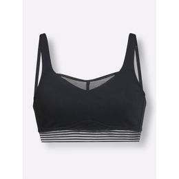 w&auml;schepur w&auml;schepur Damen Sport-BH ohne B&uuml;gel mit Mesh-Einsatz, schwarz, Gr&ouml;&szlig;e 115B