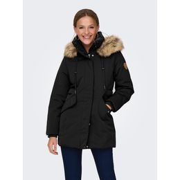 Parka Only "ONLNEWPRISKA PARKA CC OTW", Damen, Gr. M (38), schwarz, Web, Obermaterial: 100% Polyester, unifarben, modisch, Langarm Rippbündchen, Jacken