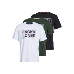 Jack & Jones Jack & Jones T-Shirt Herren Gr&ouml;&szlig;e XL grau / dunkelgr&uuml;n / schwarz / wei&szlig;